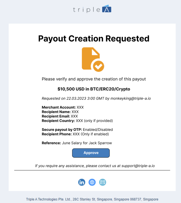 How do I approve a payout?